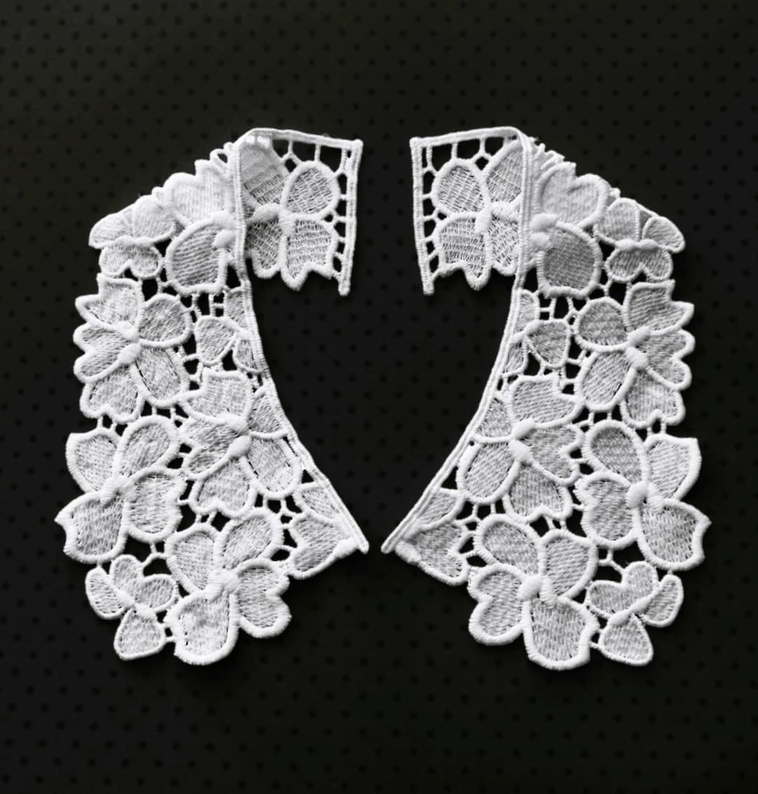 White Lace Collar, Fake Lace Collar, Dress Making, False Collar, Lace ...