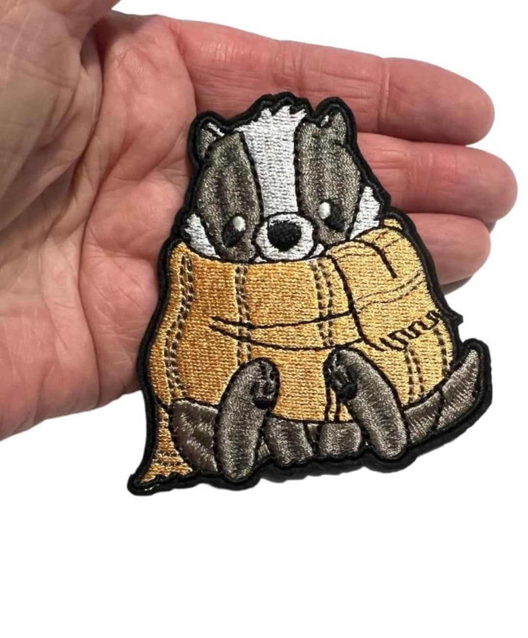 Badger Iron-on Patch, Embroidered Applique, Fabric Badger Patch ...