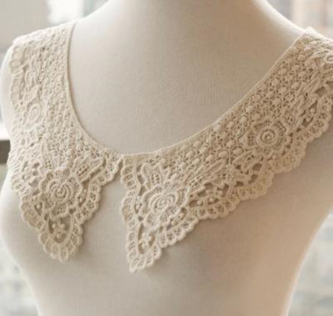Vintage Style Collar, Cream Lace Collar, Fake Collar, Fake Lace Collar ...