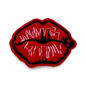 Red Lips Iron-on Patch, Embroidered Lips Applique, Decorative Clothes Patches - Etsy UK