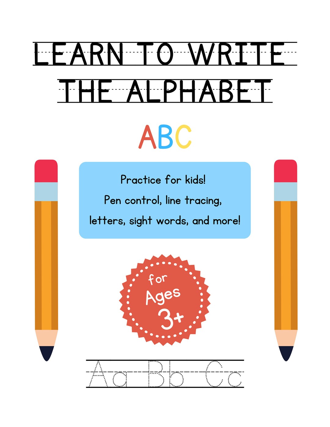 Learn to Write the Alphabet Workbook - Digital Printout - Etsy