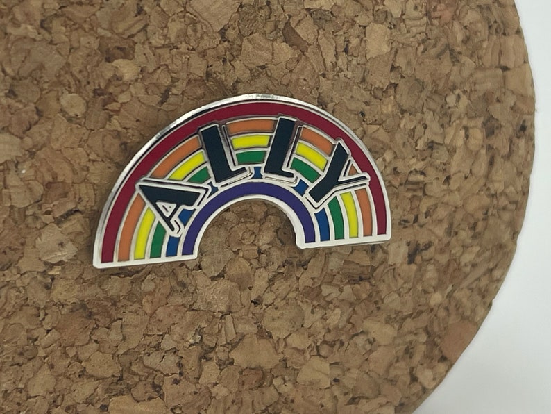 LGBTQ+ Rainbow ALLY Pin Hard Enamel ALLY Lapel Pin Pride Month Pin - Etsy