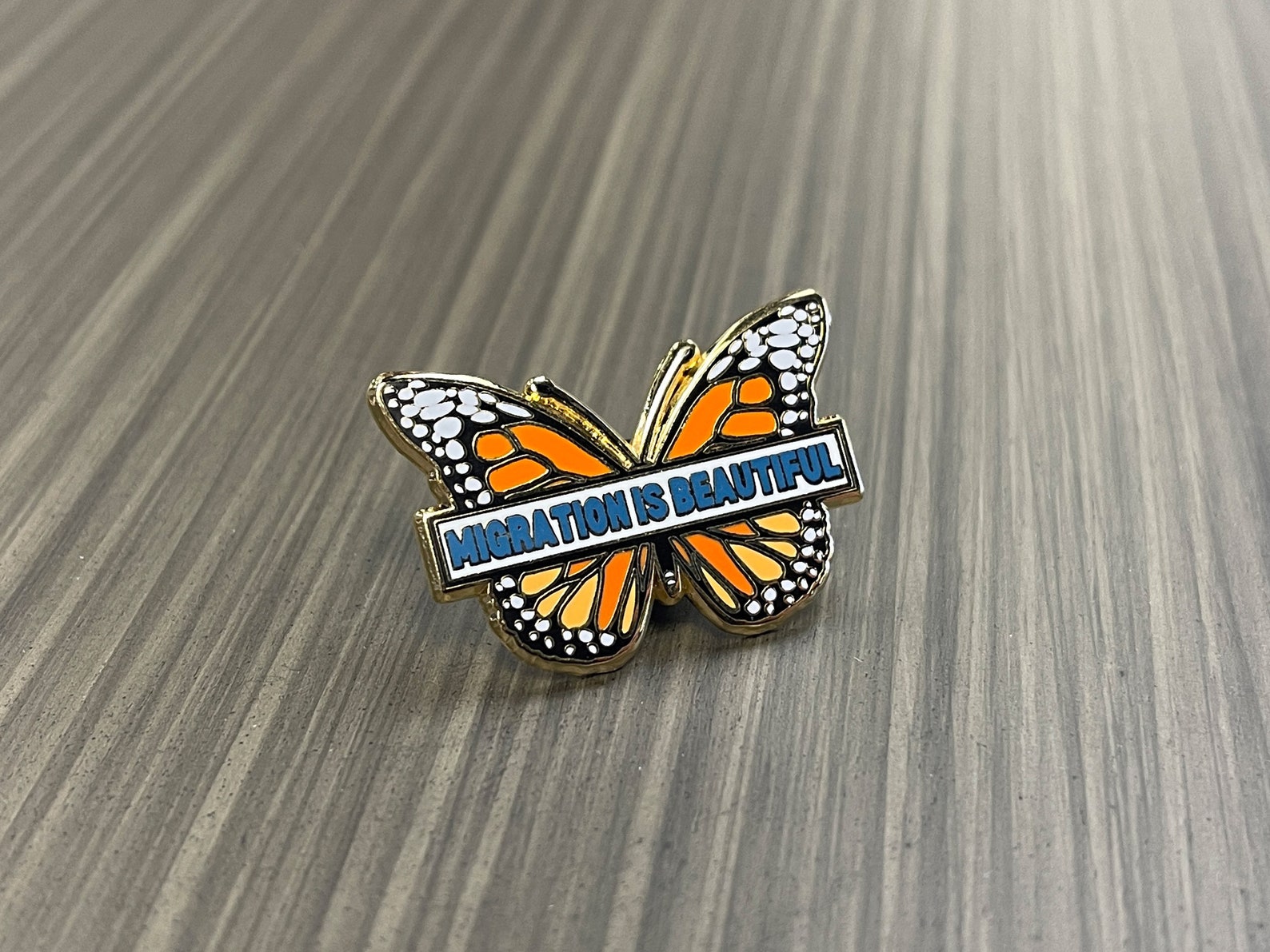 Migration is Beautiful Lapel Pin, Immigration Rights Lapel Pin ...
