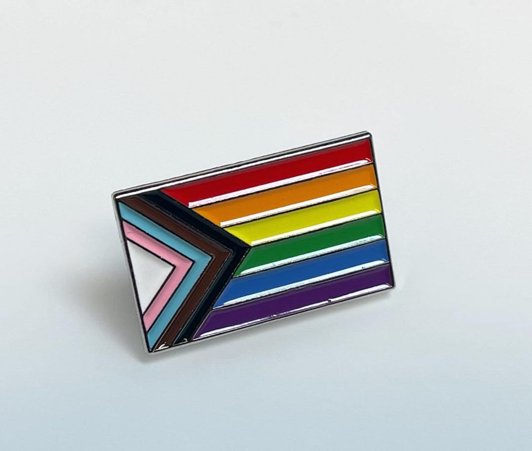 Progress Pride Flag Enamel Pin: LGBTQ+ Lapel Pin - Etsy