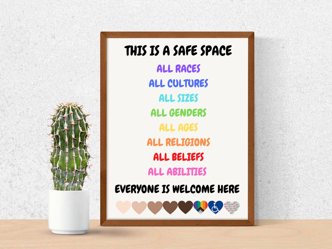 Safe Space DIGITAL PRINT, Everyone is Welcome, Equality Poster ...
