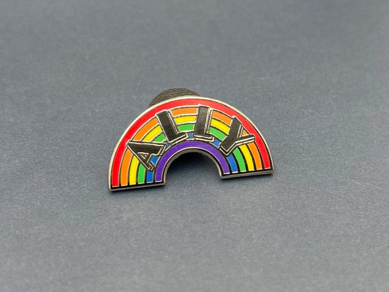 LGBTQ+ Rainbow ALLY Pin Hard Enamel ALLY Lapel Pin Pride Month Pin - Etsy