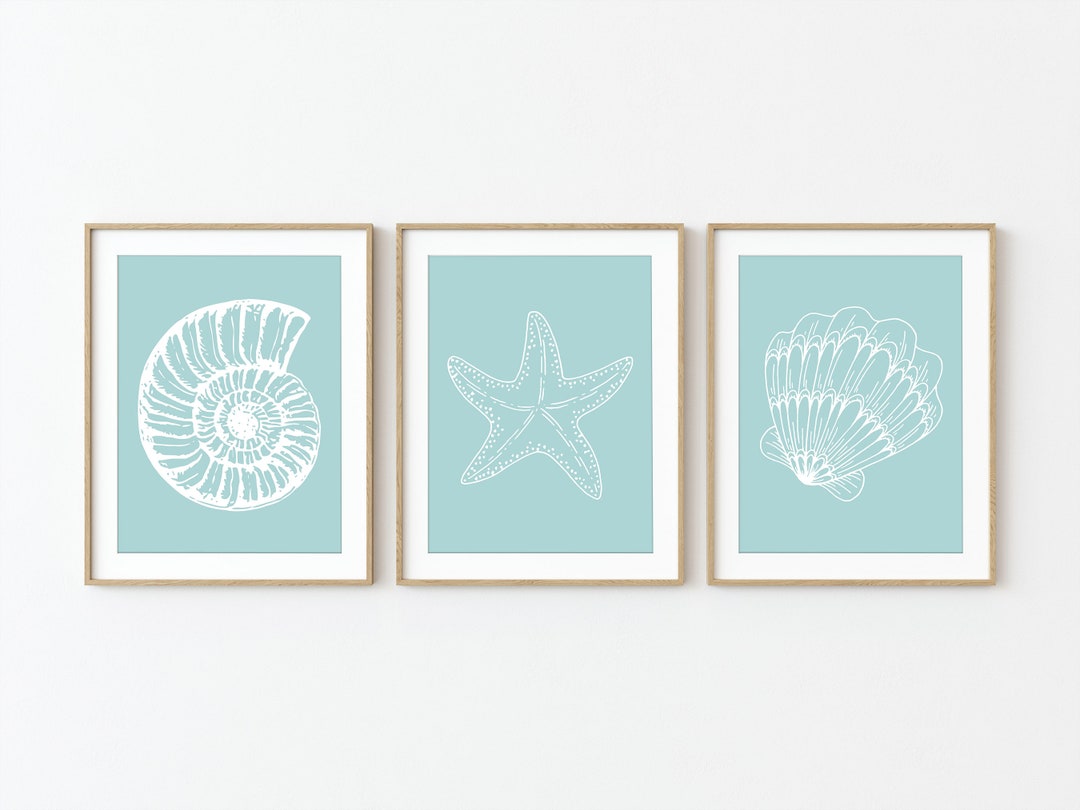 Set of 3 Beach Theme DIGITAL PRINTS, Beach Prints, Starfish Printable ...