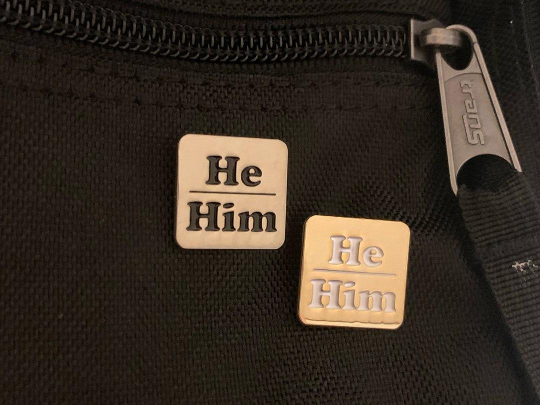 He/him Pronoun Lapel Pin Set He Him Pronoun Lapel Pins 2pack - Etsy