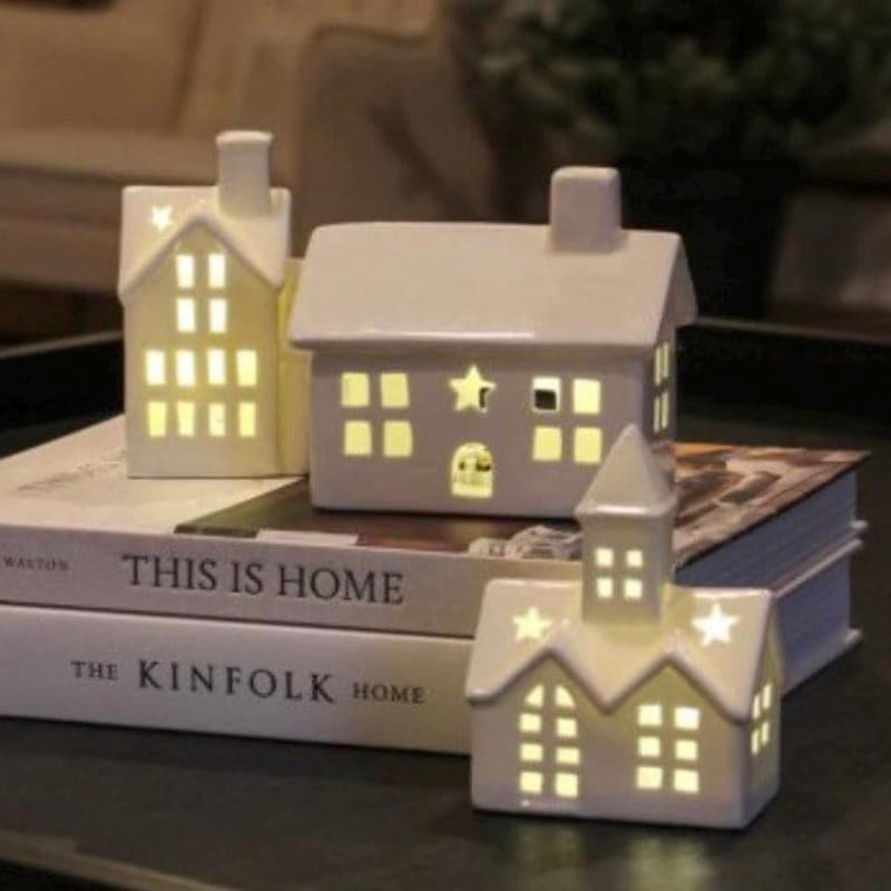Ceramic Light up Houses - Etsy UK