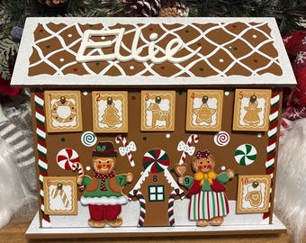 Gingerbread House Advent Calendar Christmas Countdown - Candy Cane ...