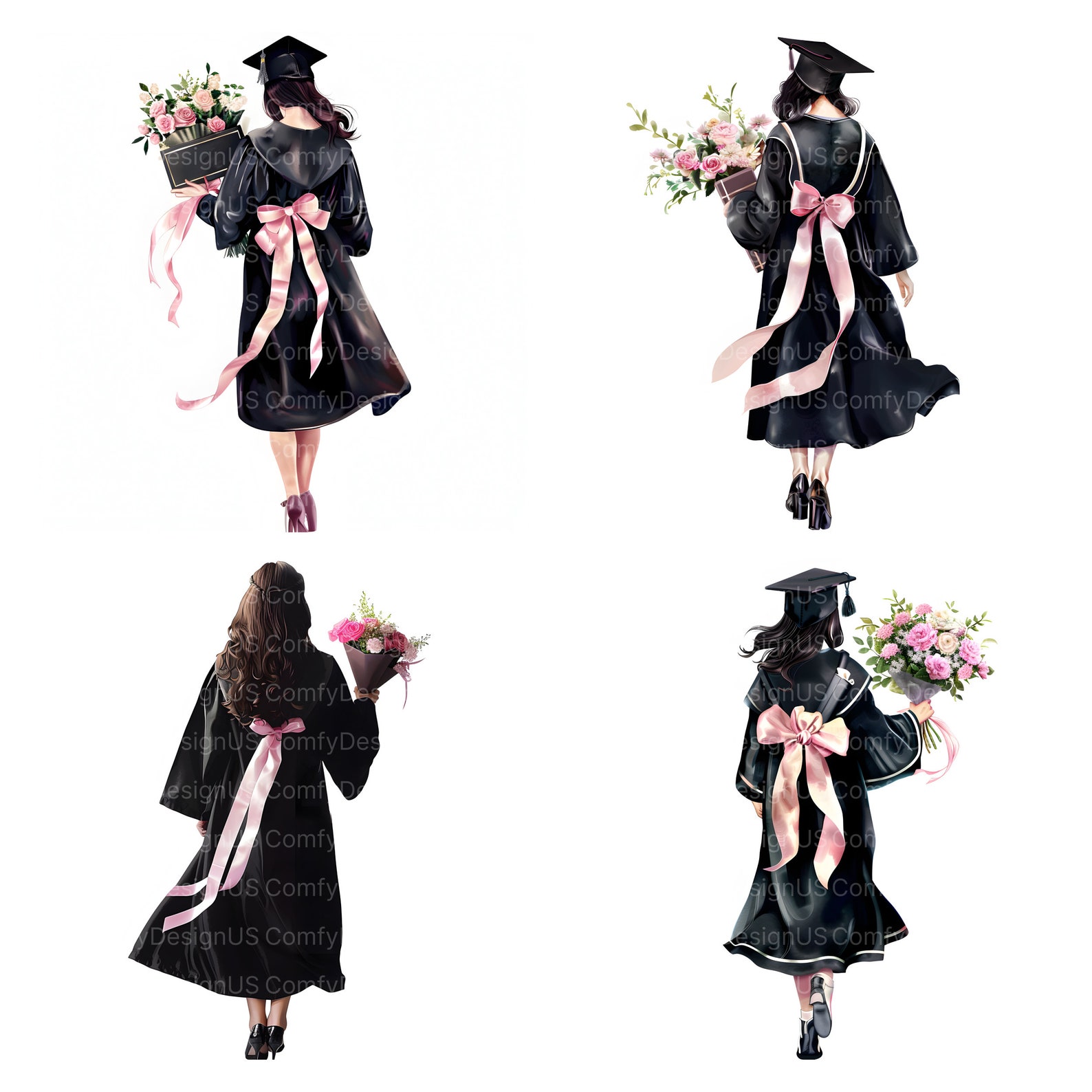 15 Girl Graduation, Student Graduation Clipart, Grad, Printable ...