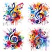 15 Music Notes Clipart, Music Wall Art, Watercolor Music Notes ...