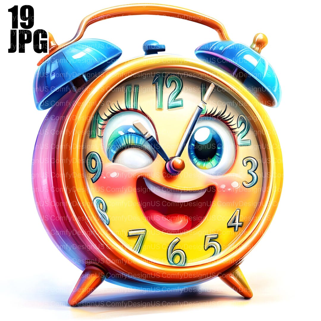 19 Cute Clock Clipart, Educational Clipart, Playroom Printable, Kids ...