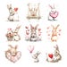 Valentines Bunny Clipart Bundle, Valentines Clipart, Valentines PNG ...