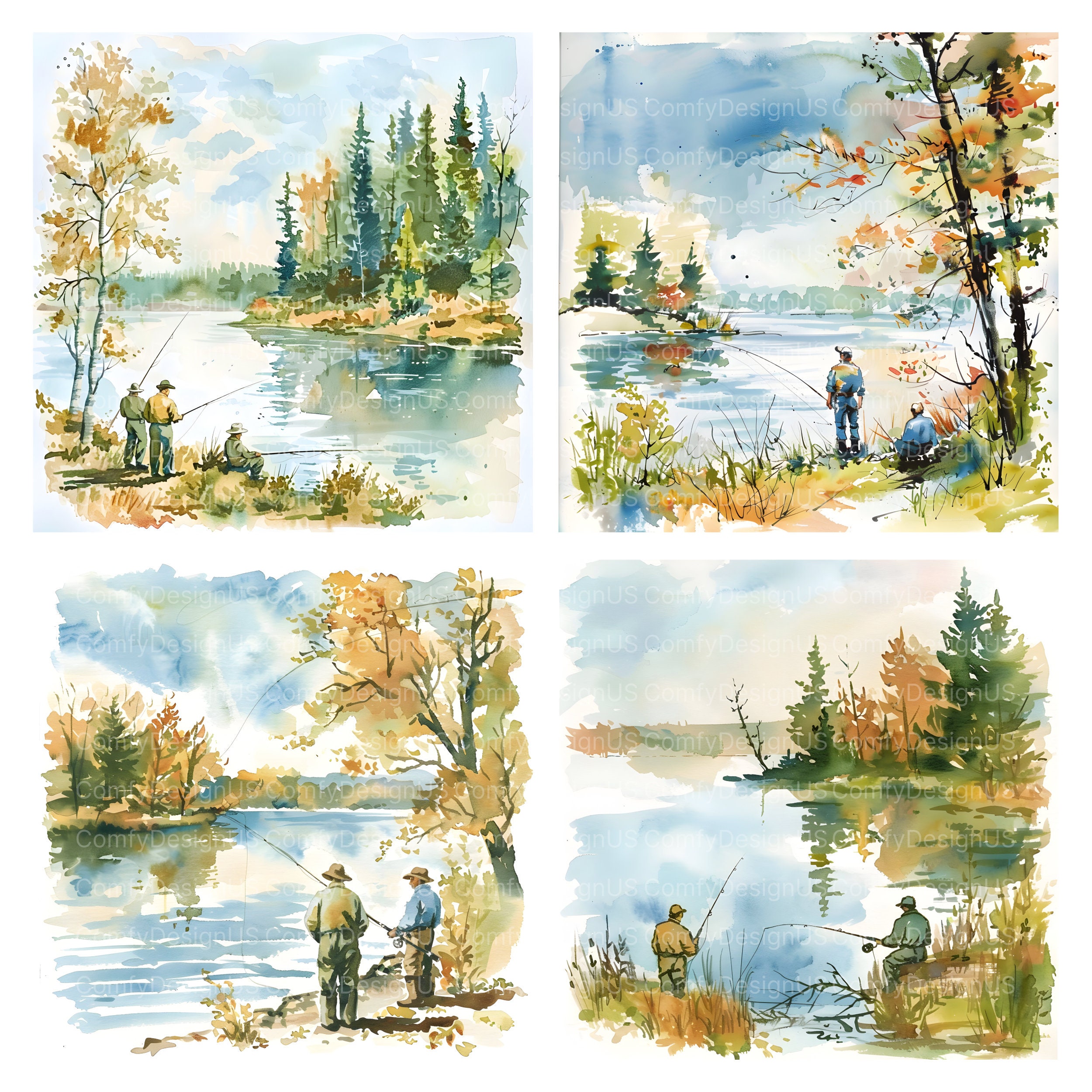 15 Fishing Clipart, Bass Fishing, Fisherman, Men Fishing, Printable ...