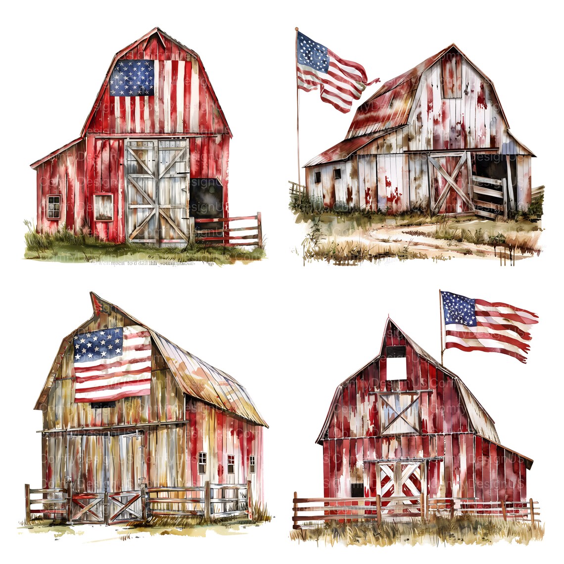 15 Farm Barn Clipart, Farm Barns, Farming Barn, Printable Watercolor ...