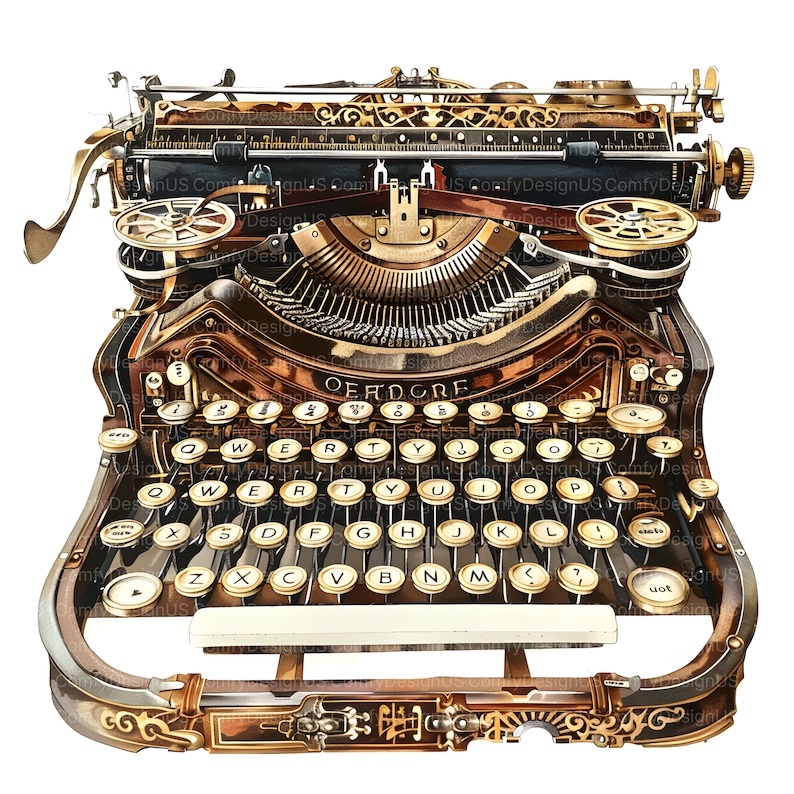 15 Antique Victorian Vintage Typewriter, Steampunk Typewriter ...