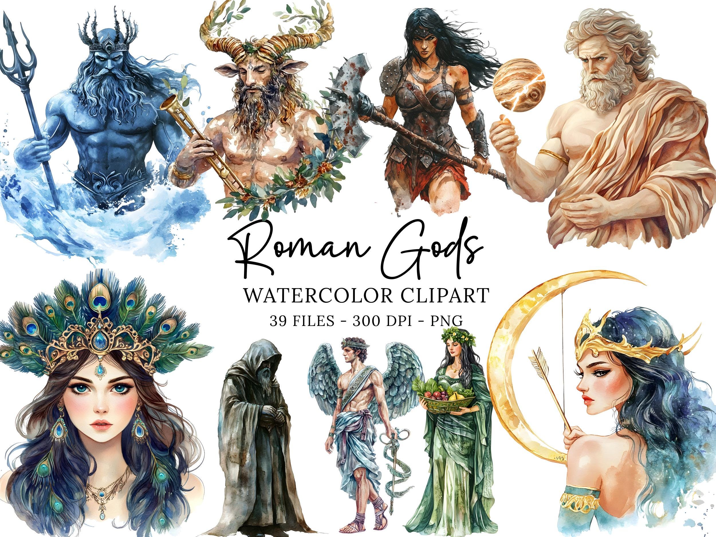 39 Roman God Goddess Clipart PNG, Roman Mythology Graphics, Roman ...
