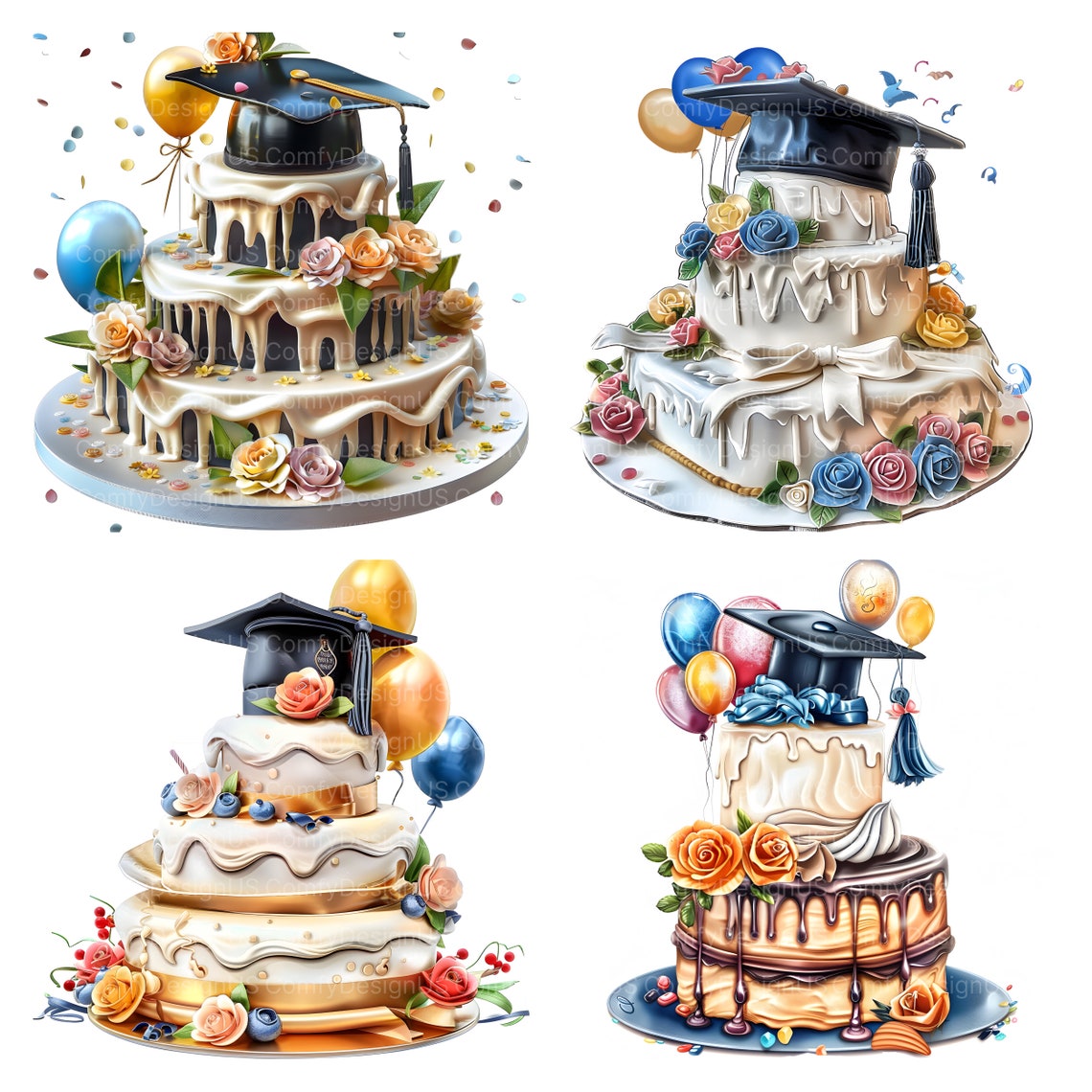 11 Graduation Cake, Student Graduation, Grad Clipart, Printable ...