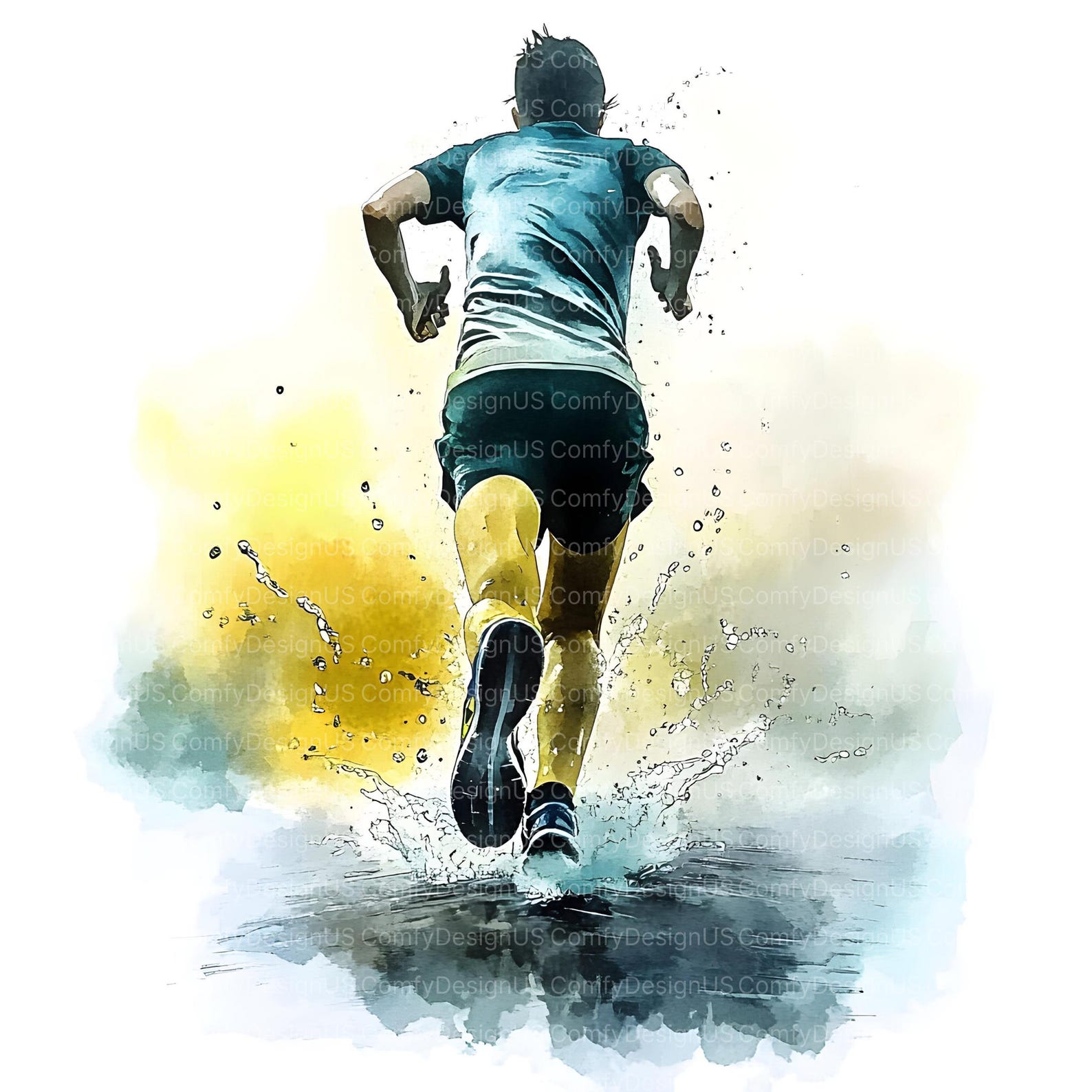 12 Running Clipart, Watercolor Sport Clipart, Runner Clipart, Running ...