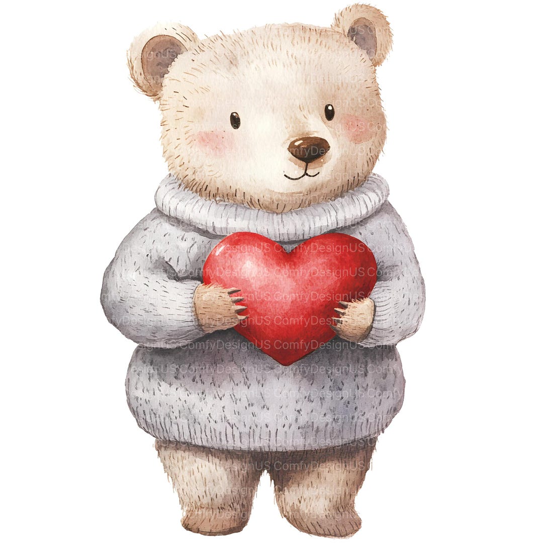 Watercolor Valentines Day Clipart, 15 Baby Animals, Romantic Clip Art ...