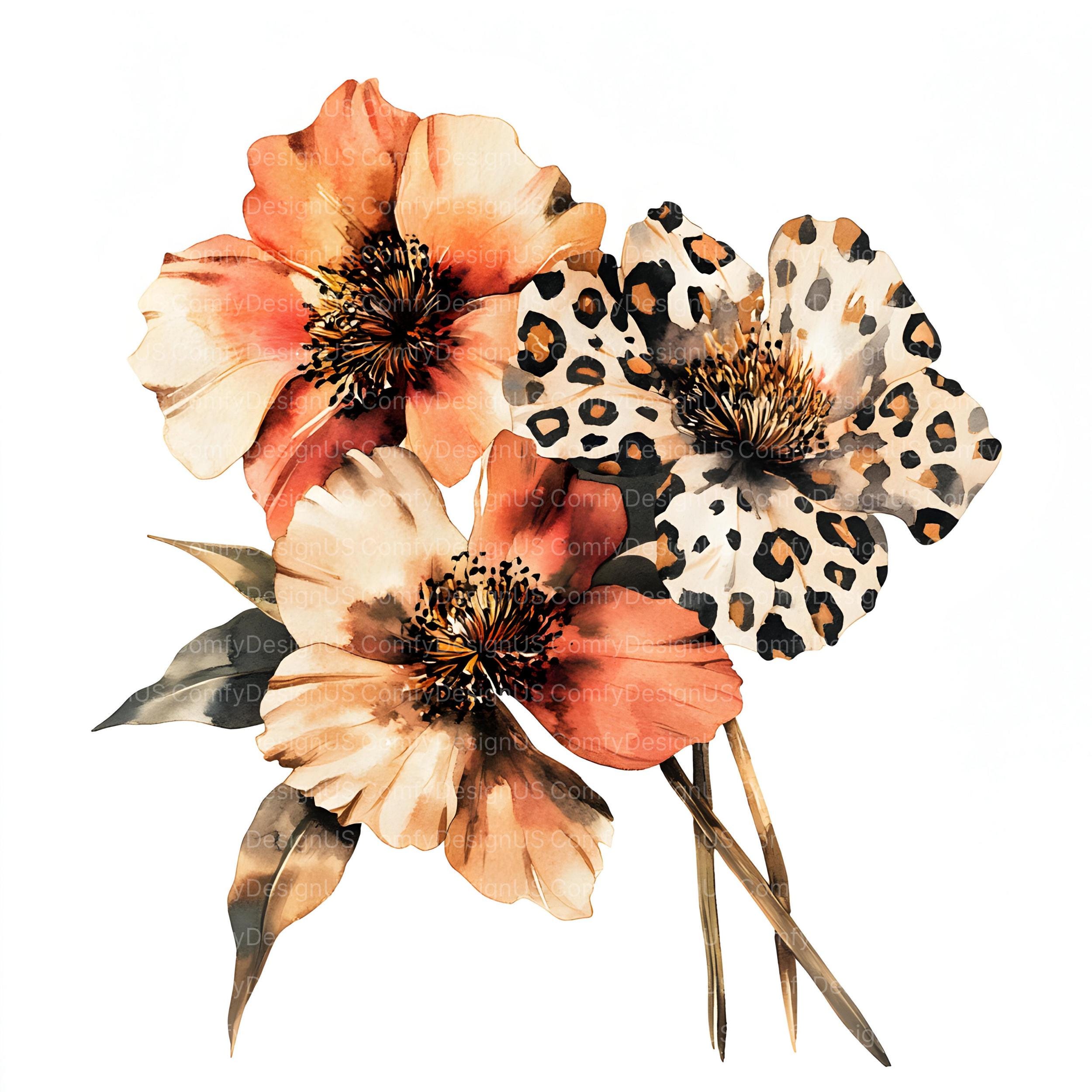 13 Leopard Flowers Clipart, Watercolor Flower Clip Art, Clipart Flowers ...