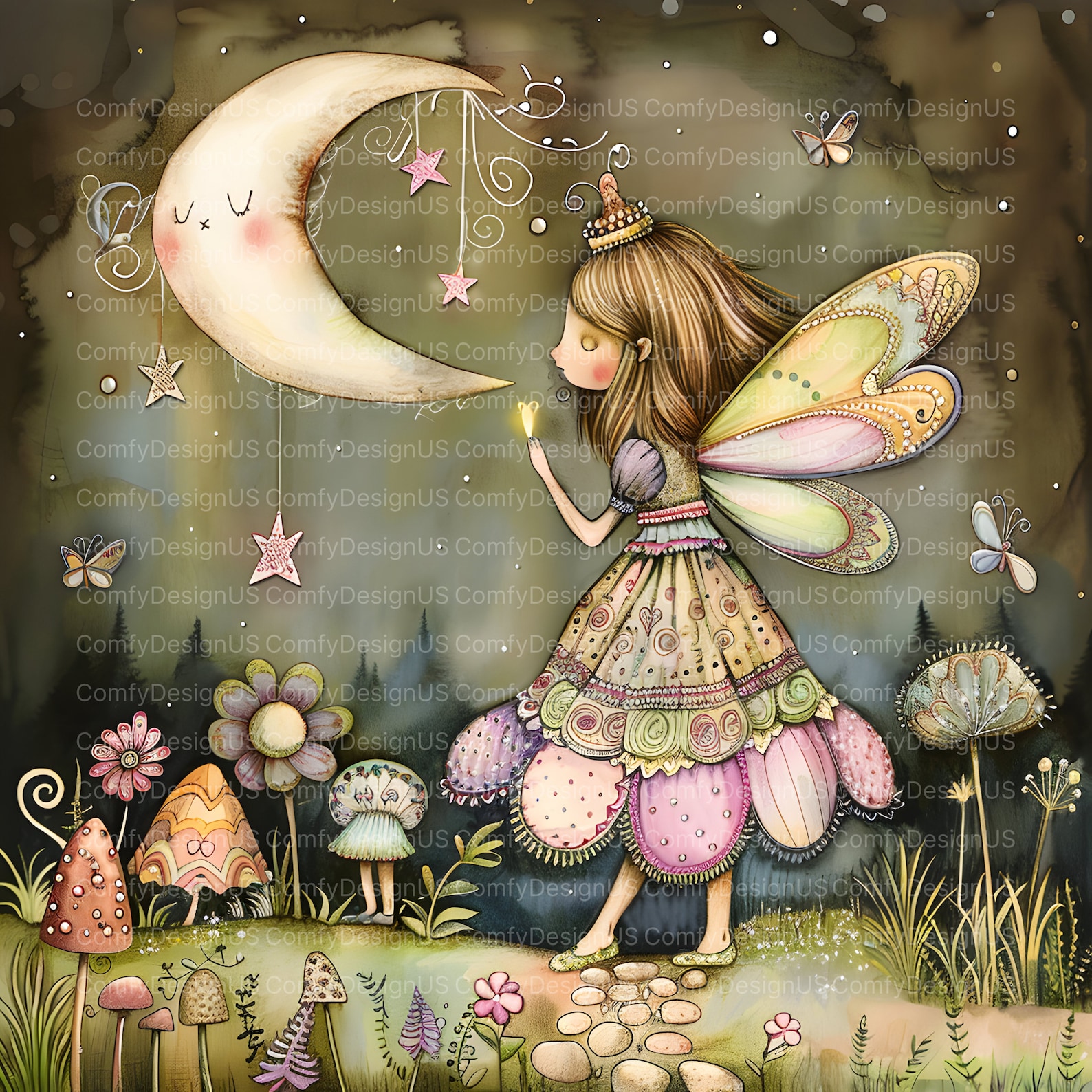 15 Whimsical Fairy Clipart, Fairies Shabby Chic, Whimsical Fairies ...