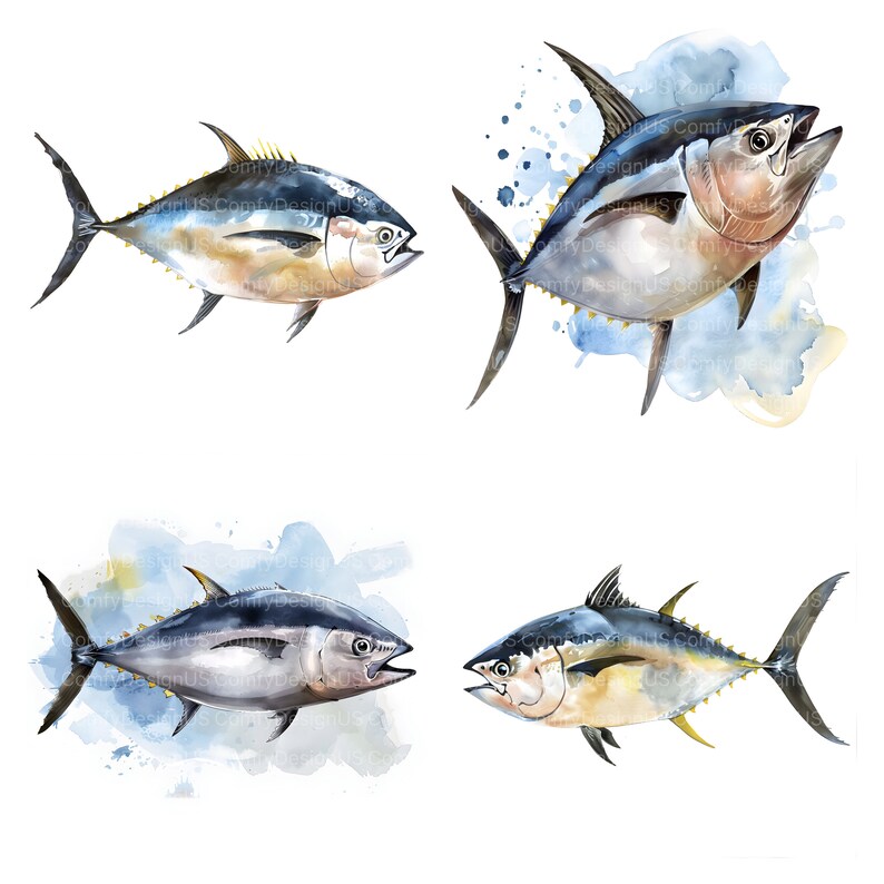 15 Tuna Fish Clipart, Fishing Clipart, Saltwater Fishing, Printable ...