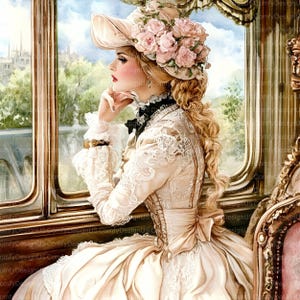 15 Victorian Woman Traveling in Train Clipart Bundle, Printable ...