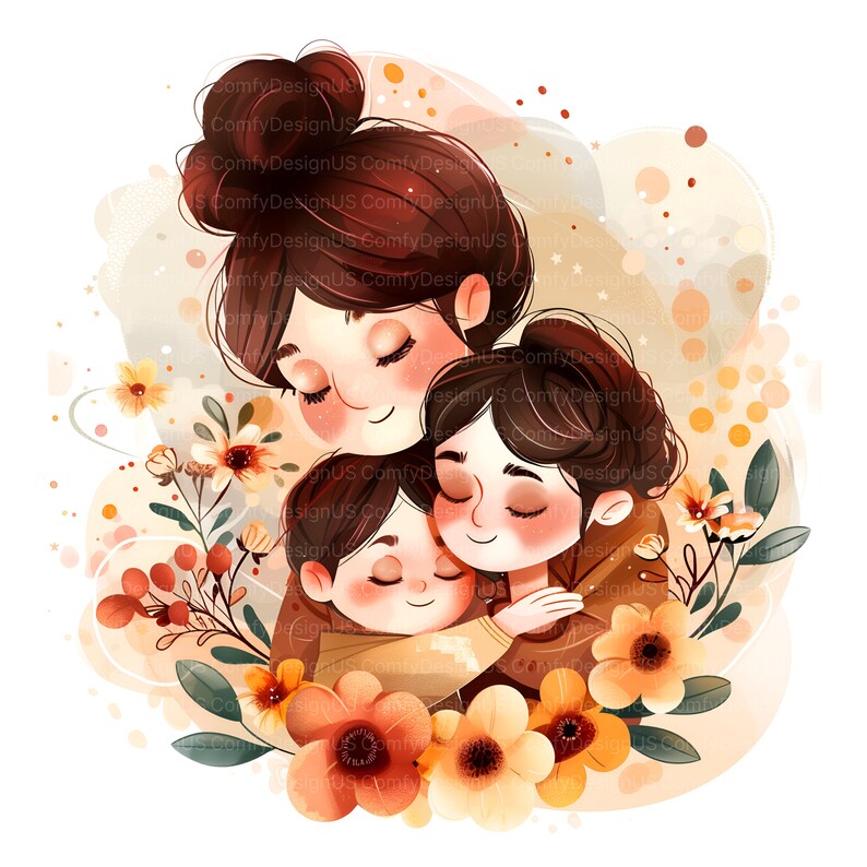 Mothers Day Clipart, Mother Daughter Clipart, Mother and Daughter ...