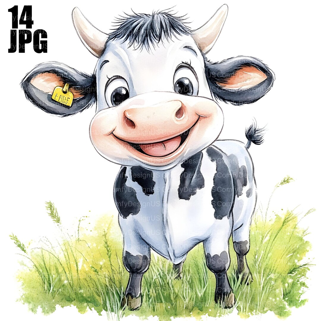 14 Cartoon Cow Clipart, Cute Cow, Calf Clipart, High Quality JPG ...
