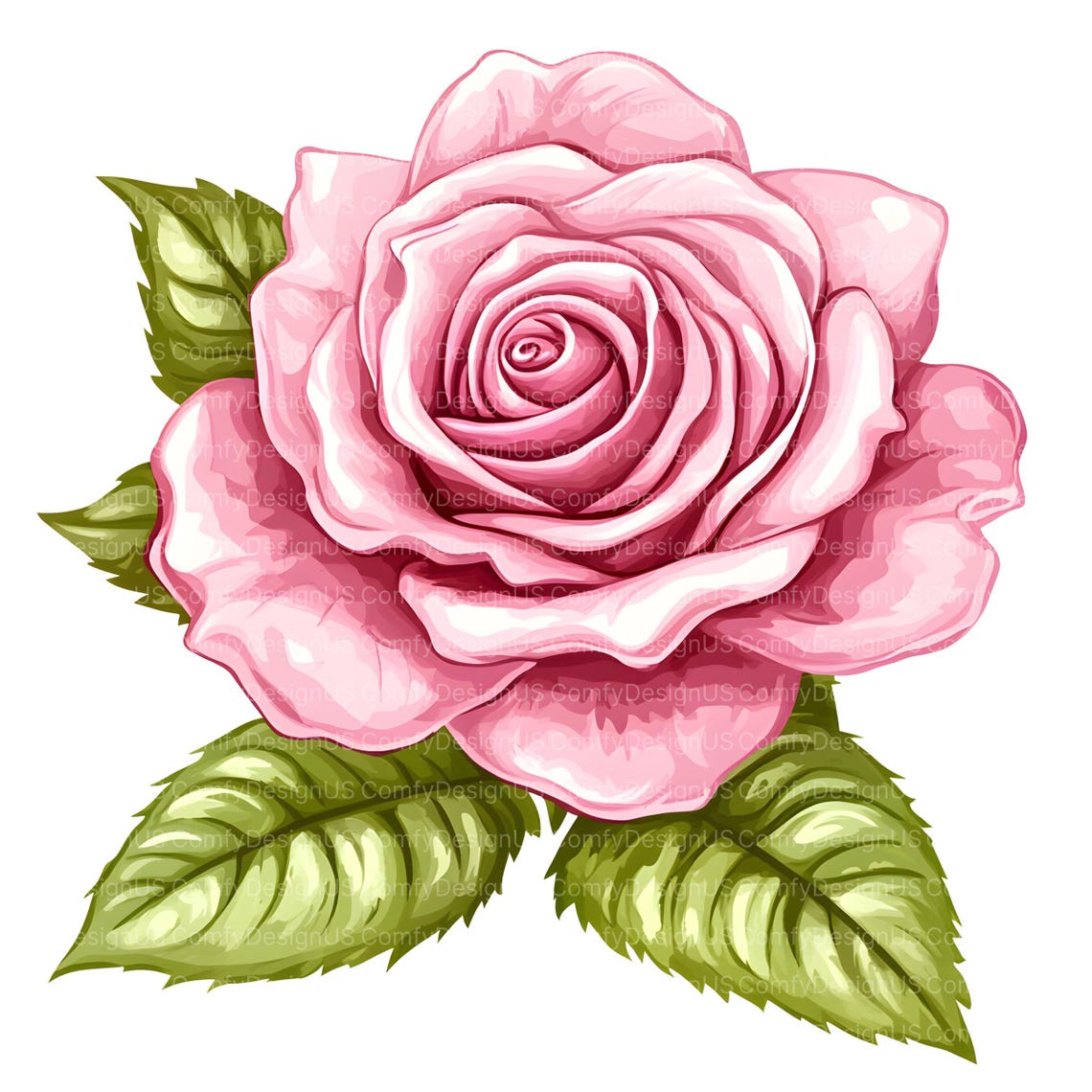 14 Pink Rose, Watercolor Pink Rose Clipart Bundle, Wedding Bouquet ...