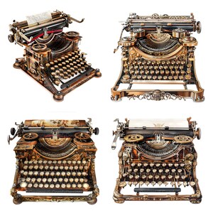 15 Antique Victorian Vintage Typewriter, Steampunk Typewriter ...