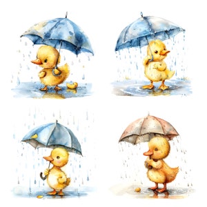 15 Duckling in Rain Clipart, Rainy Day Duck, Duck Rain Clipart ...