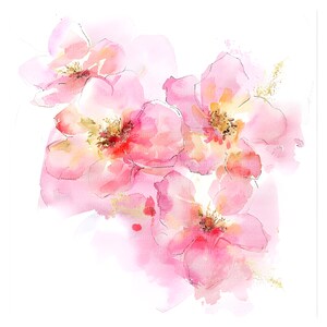 15 Abstract Flowers Clipart, Pink Flower, Gold Flower, Printable ...