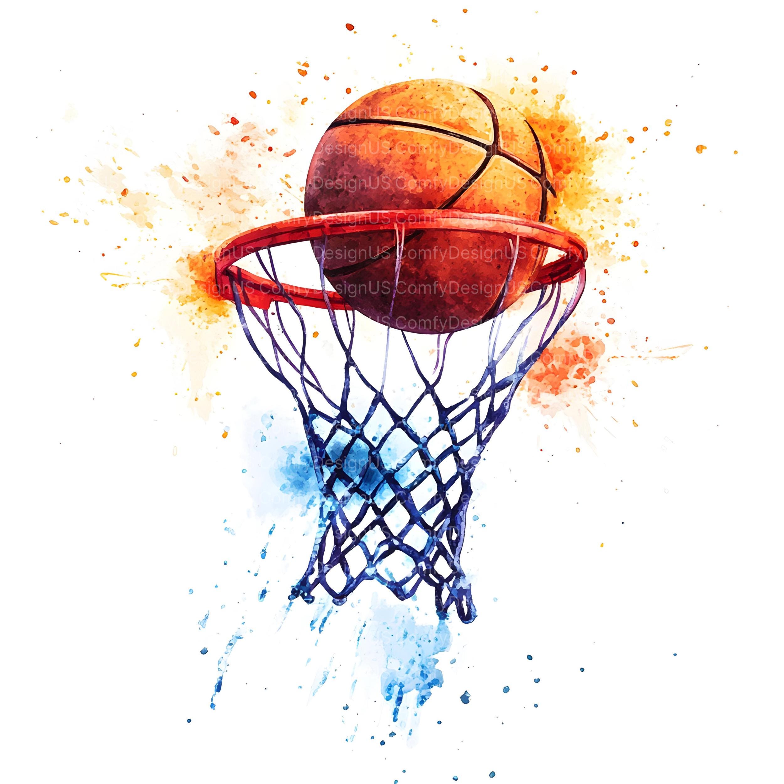 20 Watercolor Basketball Clipart, Sports Basketball, Printable ...