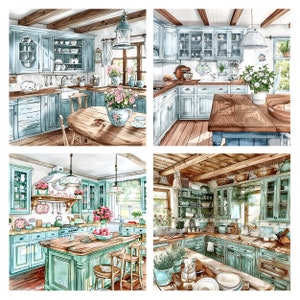 Rustic Nature Wood Style Kitchen Clipart Bundle, Countryside Kitchen ...