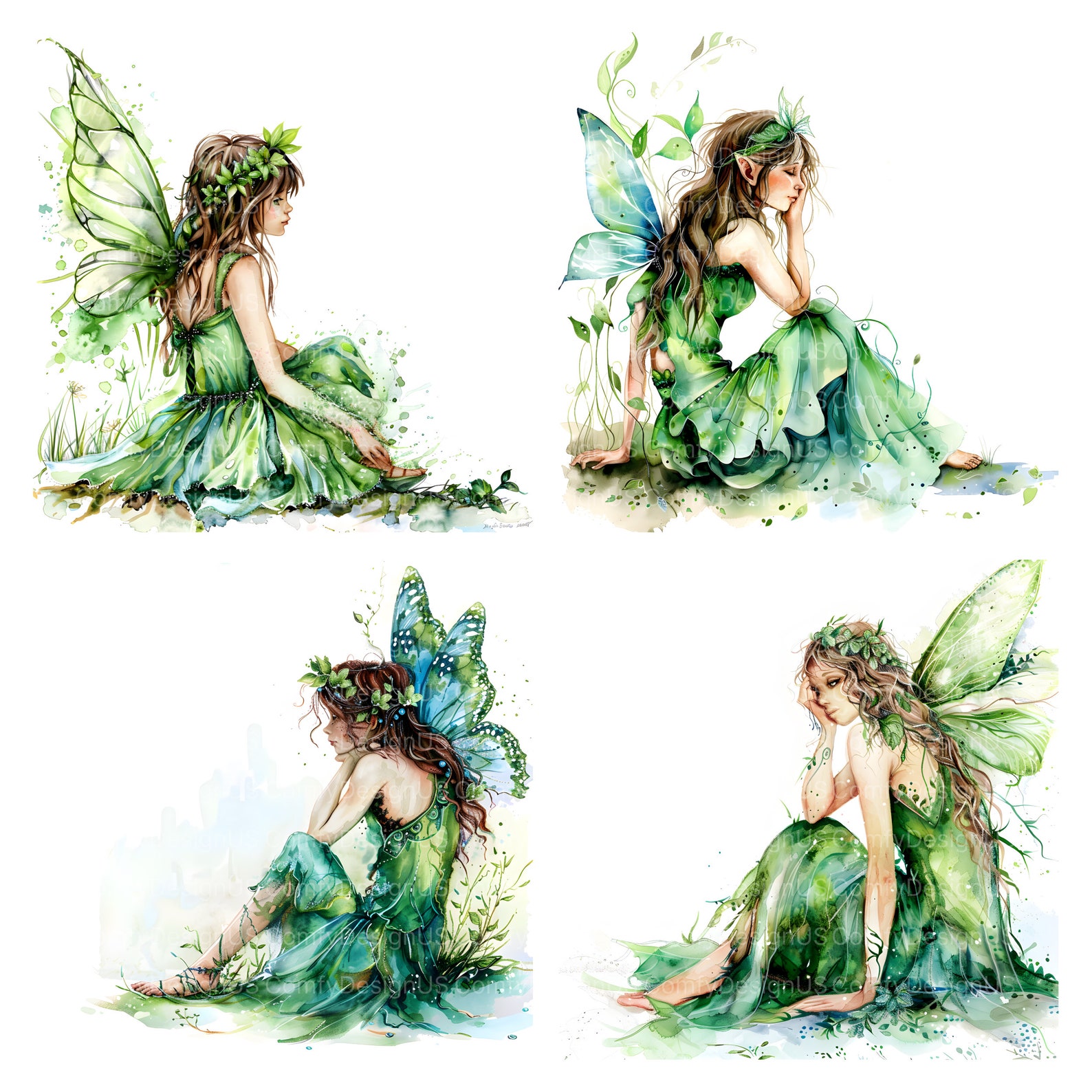 15 Forest Fairy Clipart, Green Fairies Clipart, Clipart Fairy ...