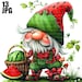 13 Sweet Watermelon Gnome Clipart, Watermelon Clipart, Watercolor Gnome ...