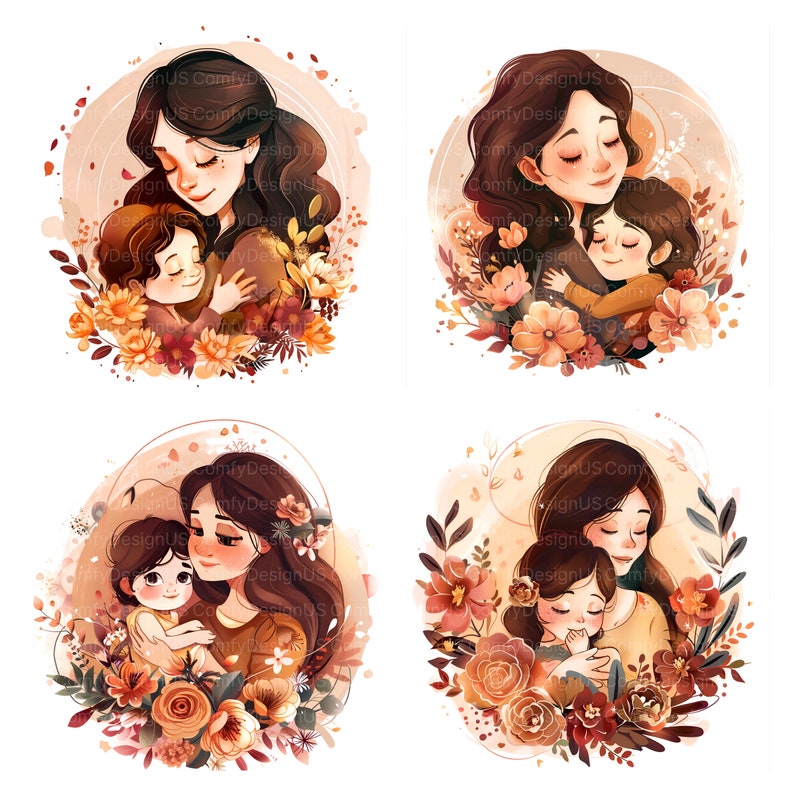 Mothers Day Clipart, Mother Daughter Clipart, Mother and Daughter ...