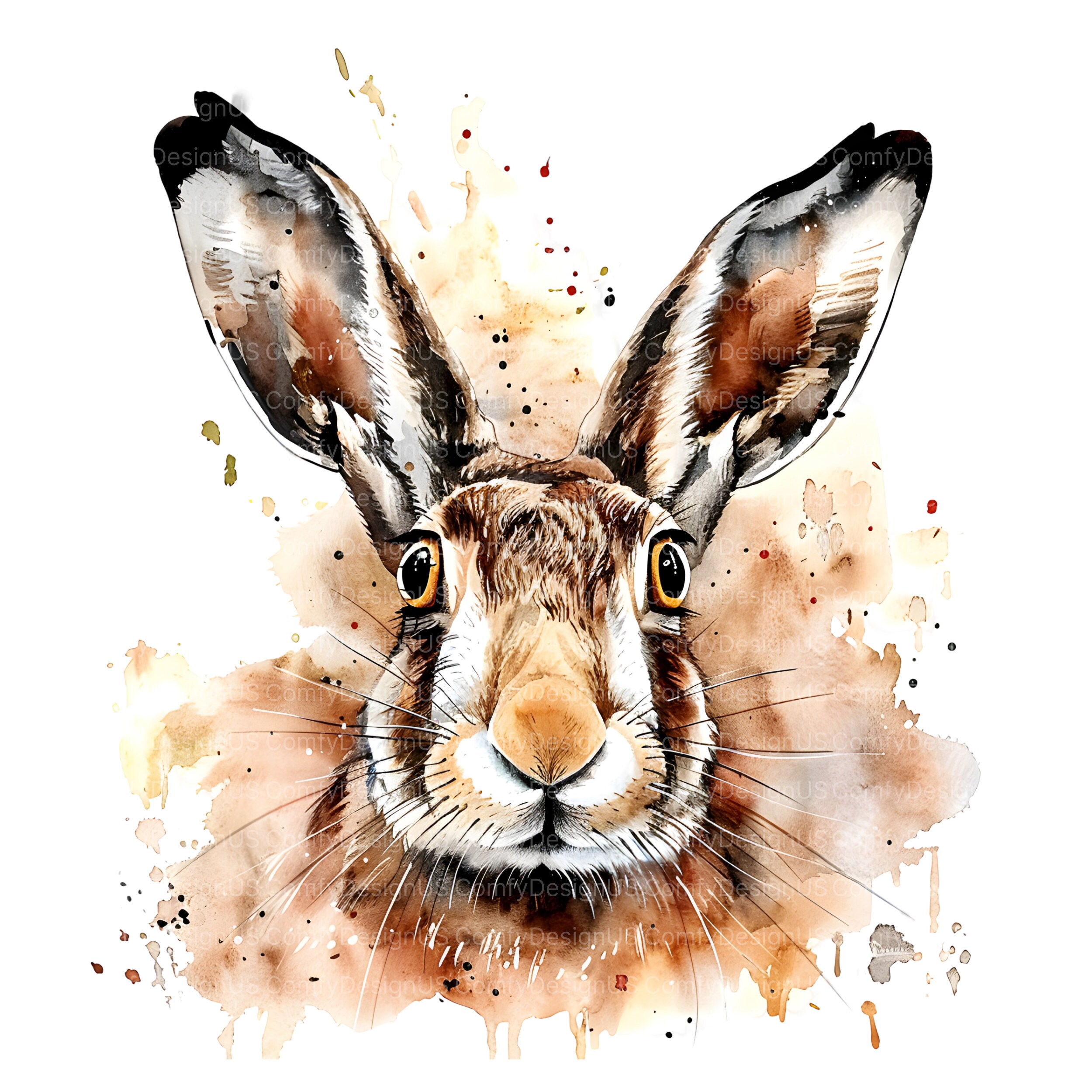 Surprised Hare Clipart, Amazed Rabbit, Cute Rabbit, Printable ...