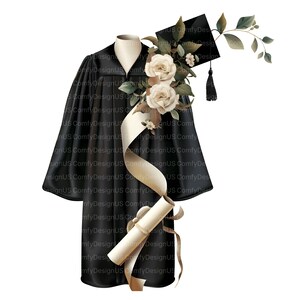 15 Cap and Gown, Student Graduation, Grad, Printable Watercolor Clipart ...