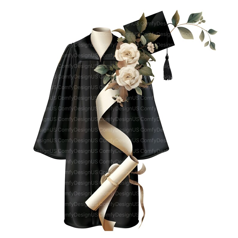 15 Cap and Gown, Student Graduation, Grad, Printable Watercolor Clipart ...