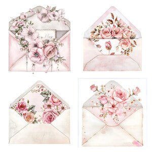 15 Vintage Floral Envelope Clipart, Shabby Chic, Vintage Envelope ...