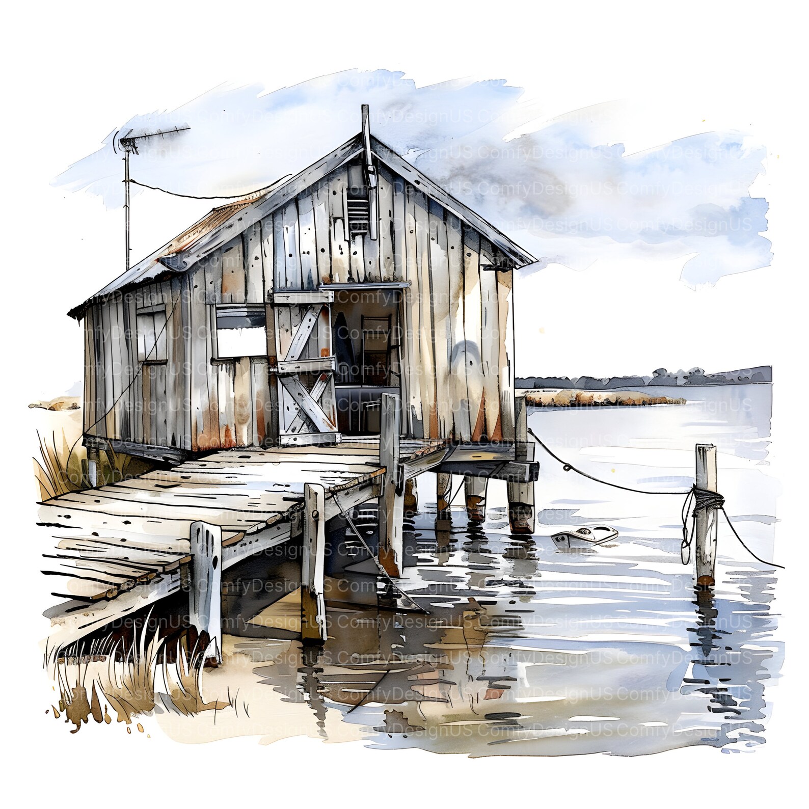15 Fisherman's Shack Clipart, Fishing Clipart, Fisherman Clipart ...