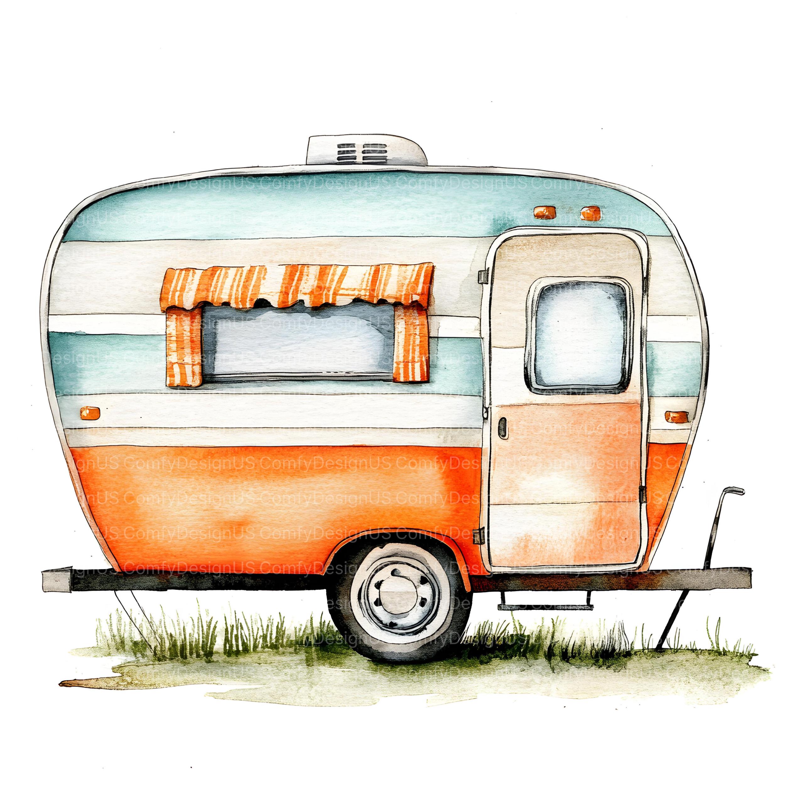 18 Cartoon Trailer Clipart, Camping Trailer, Trailer Clipart ...
