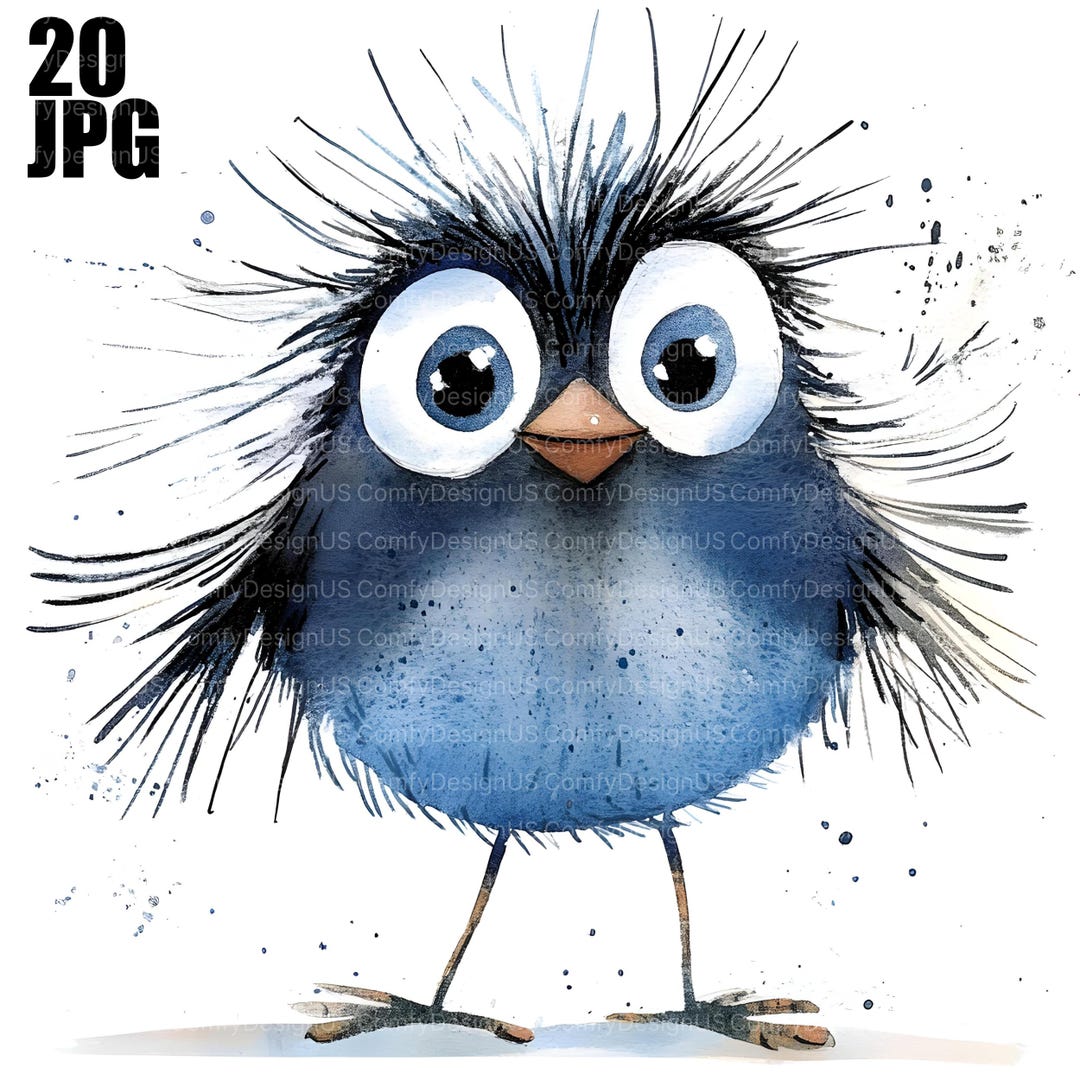 20 Whimsical Bird Clipart, Funny Bird, Quirky Bird, Cute Bird, Quality ...