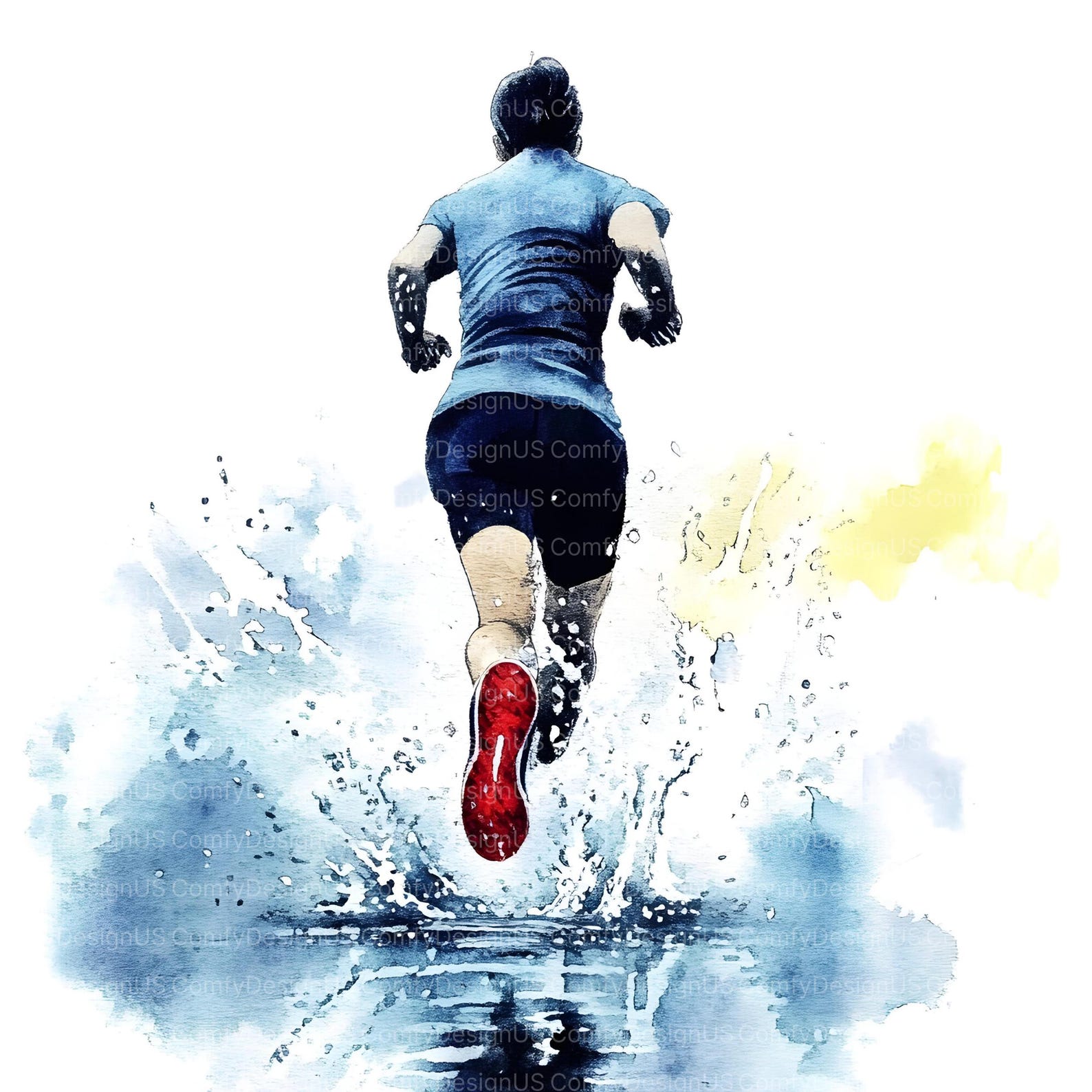 12 Running Clipart, Watercolor Sport Clipart, Runner Clipart, Running ...