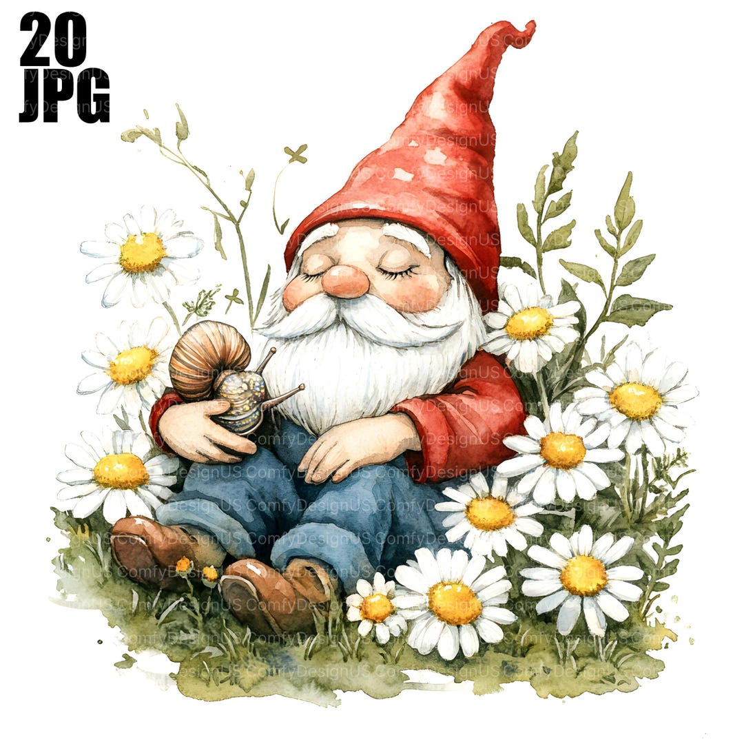20 Garden Gnomes Clipart, Cute Gnome Clipart, Gnome Nursery, High ...