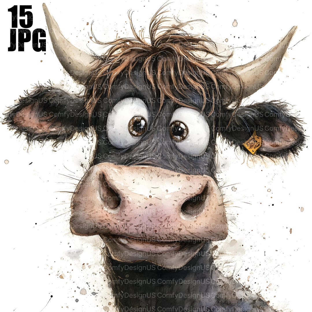 15 Quirky Cow Clipart, Heifer Clipart, Funny Heifer, Farm Animal ...
